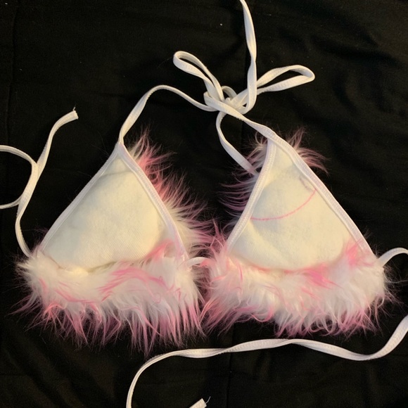 Intimates & Sleepwear | Pink Fur Bra | Poshmark